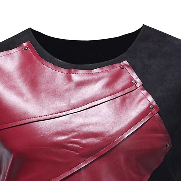 Costumes | Gothic Coats Sleeveless Pu Patchwork Dress Vintage Medieval ...
